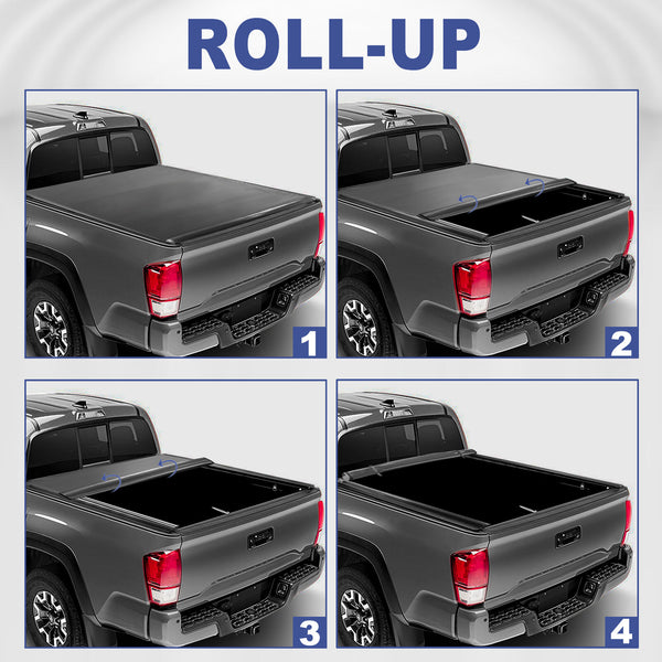 5.5FT Soft Roll Up Tonneau Cover For 2004-2014 Ford F-150 Styleside Tr ...